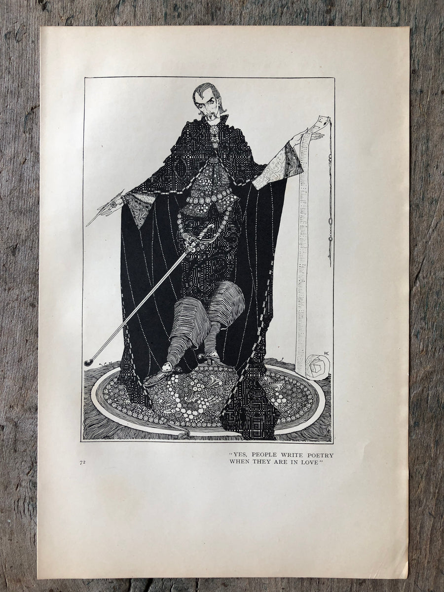 "Yes, people write poetry when they are in love" Print by Harry Clarke ...